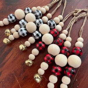 8 Set Handmade Wooden Buffalo Plaid Red White and Black Plaid - Etsy