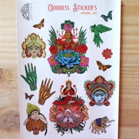 Lakshmi Hindu Art Die-cut Sticker, Feng Shui Decal, Meditation Altar ...