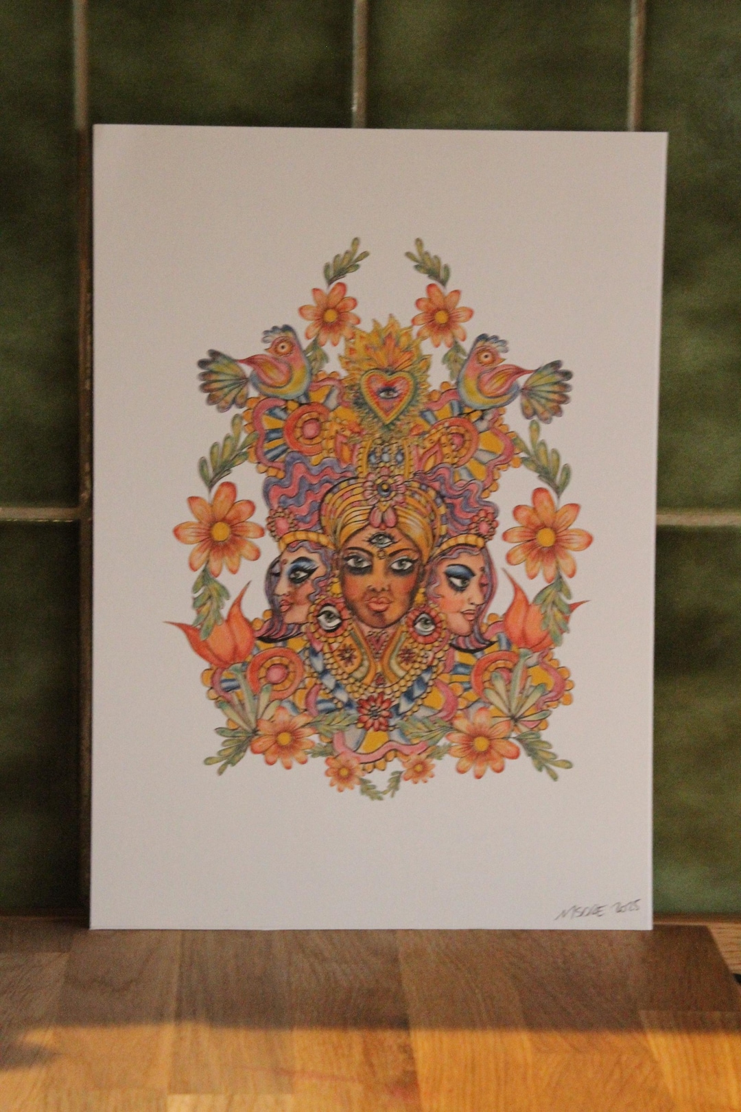 Tridevi Lakshmi Saraswati Parvati Kali Hindu Goddess Art Giclee' High ...