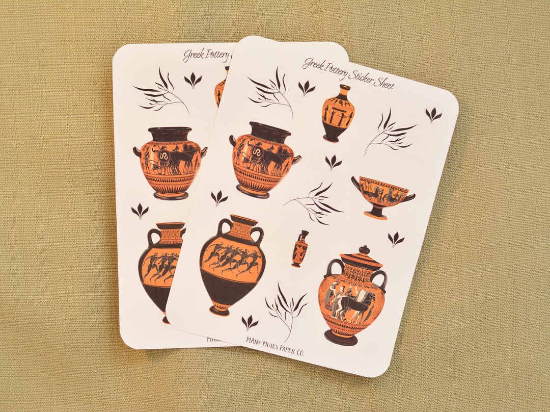 Ancient Greek Pottery Sticker Sheet | Archaeology Sticker Sheet ...