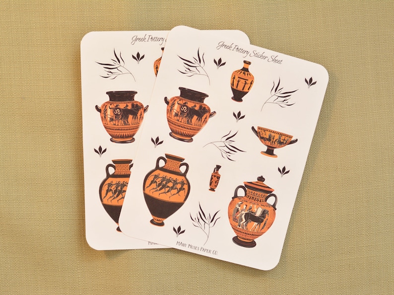 Ancient Greek Pottery Sticker Sheet | Archaeology Sticker Sheet ...