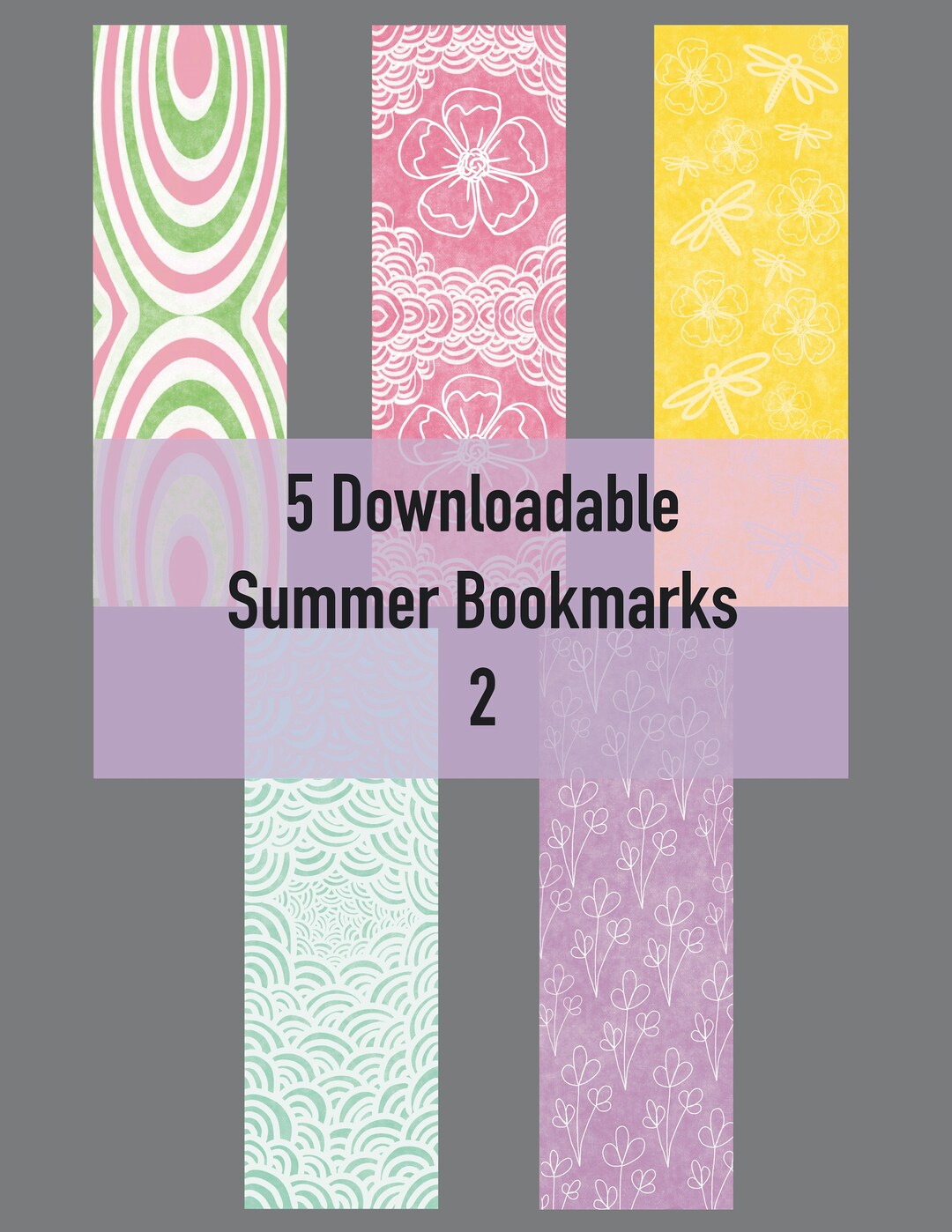 Easy Downloadable Bookmarks Pack of 5, Super Cute, Summer Vibes - Etsy