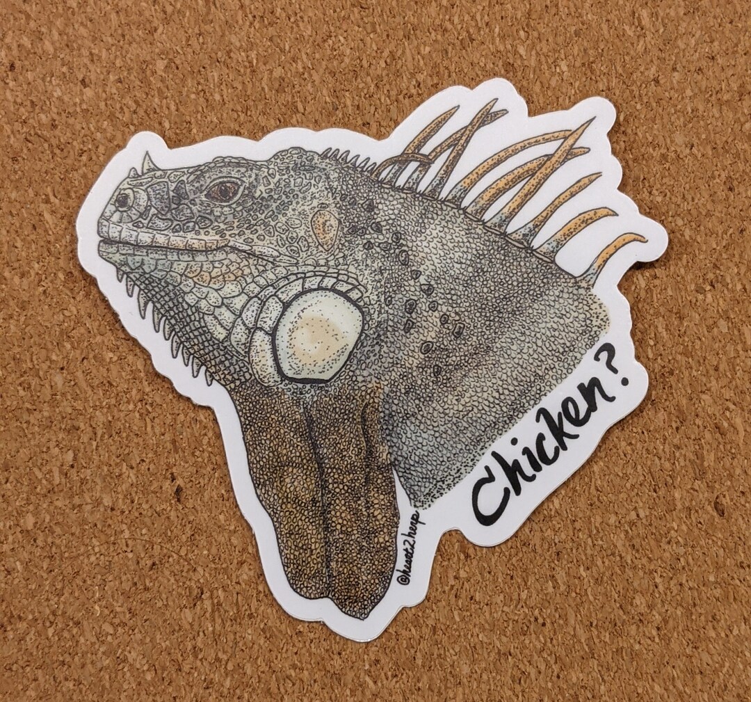Iguana Chicken Sticker - Etsy