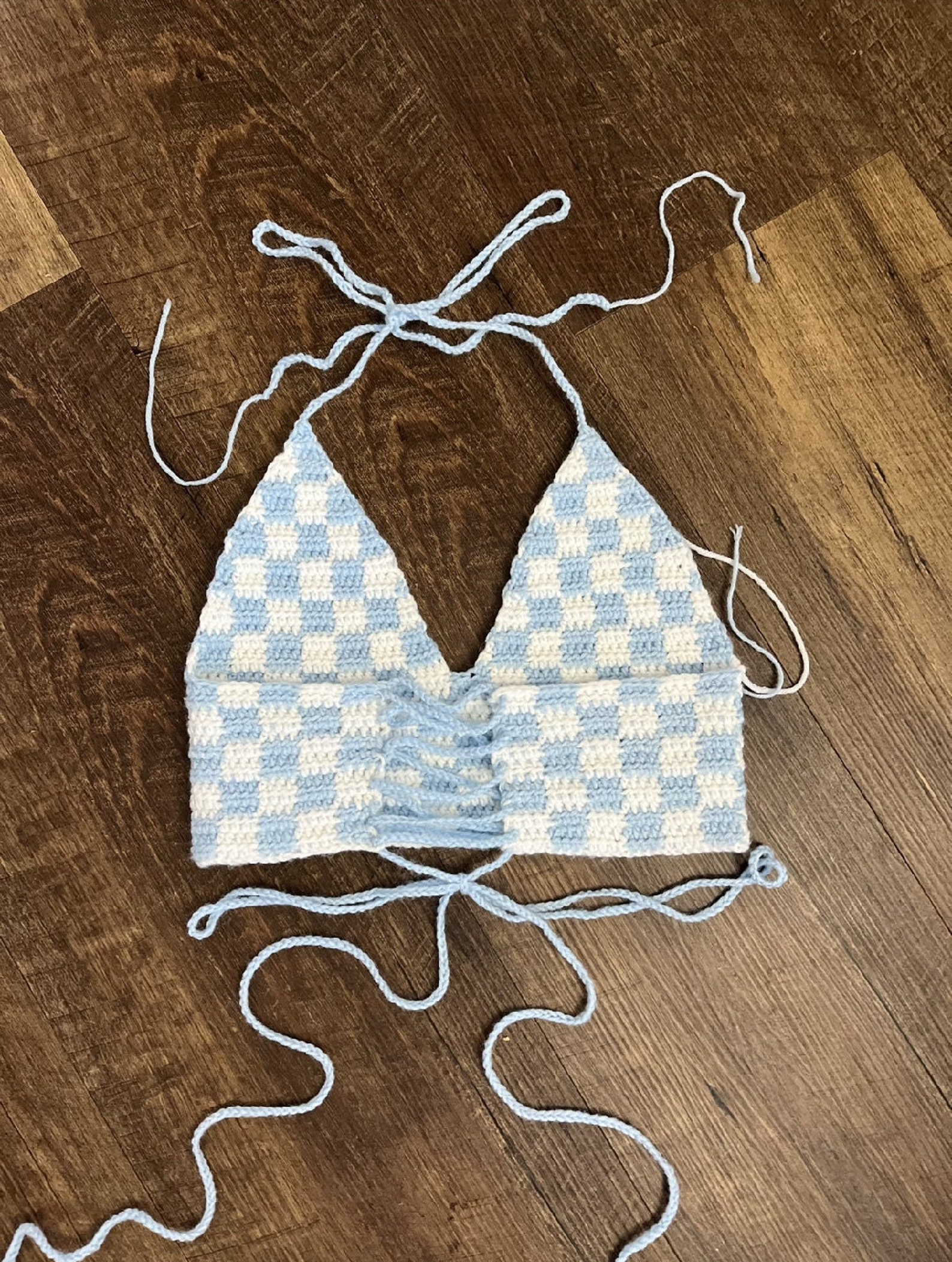 Checkered Crocheted Top - Etsy