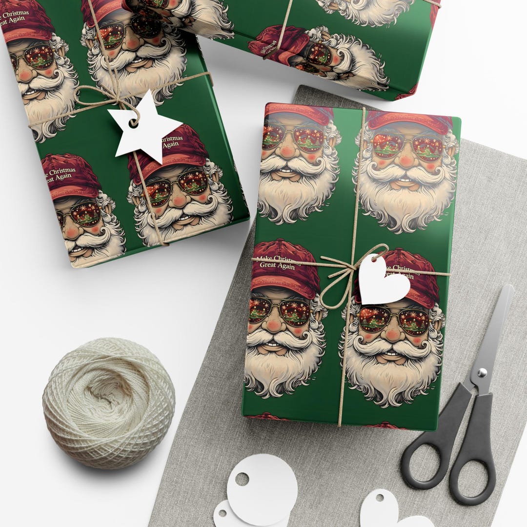 MAGA Santa Gift Wrapping Paper - Etsy