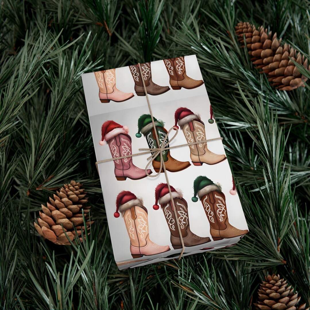 Cowboy Boot Wrapping Paper - Etsy