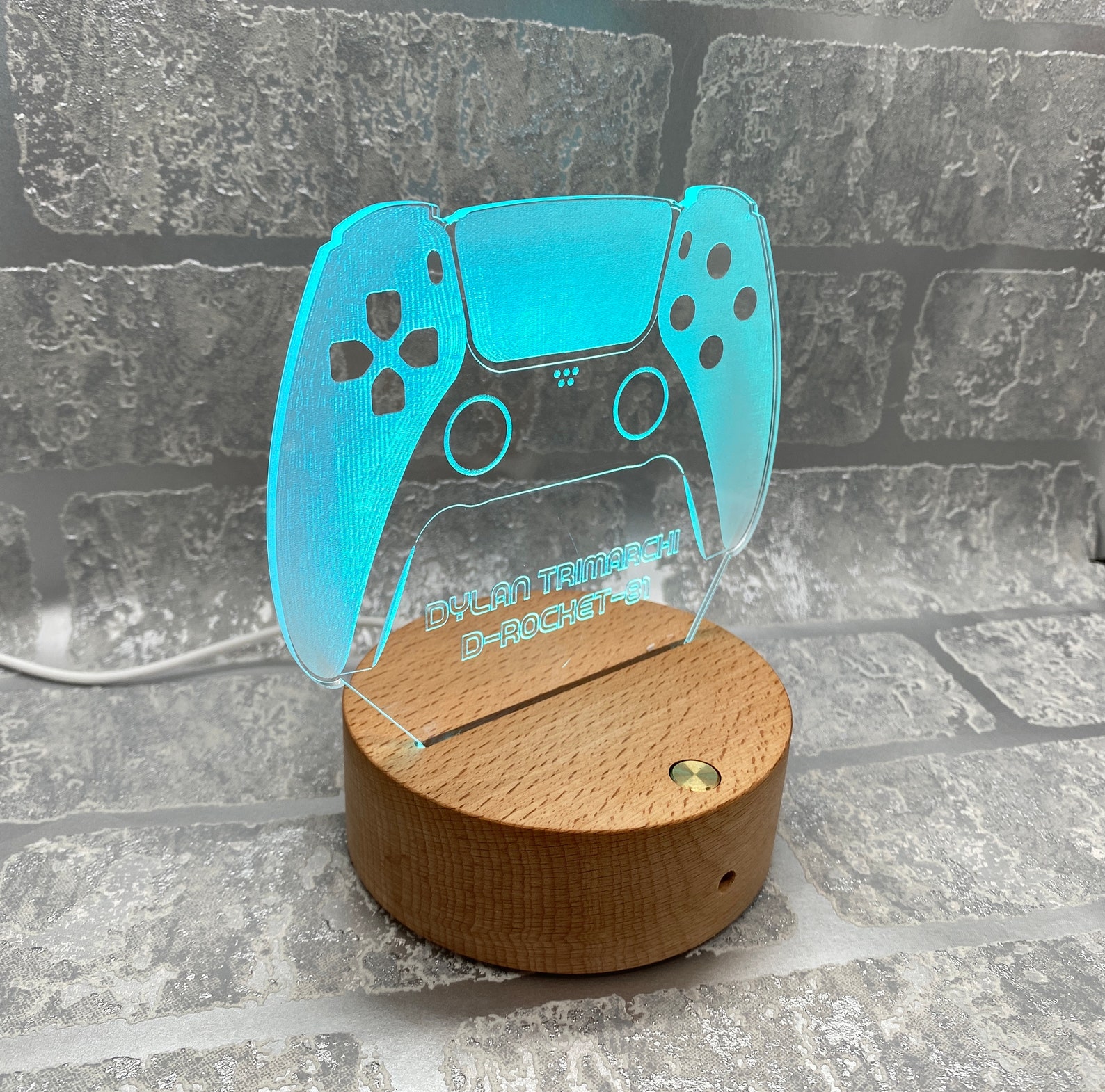 Real Wood LED Light Base for acrylic night light gaming light | Etsy