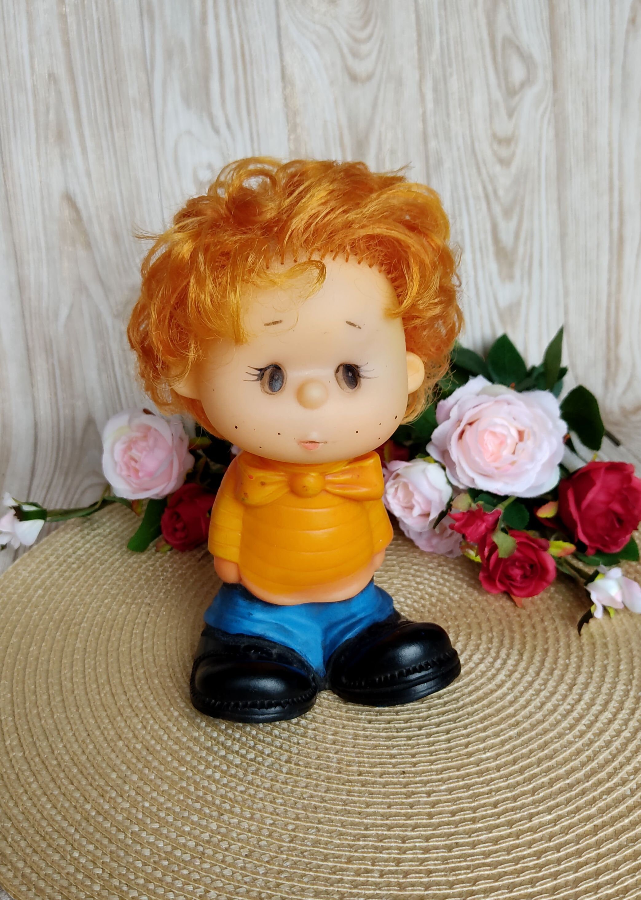 Vintage rubber toy Boy Rubber boy red hair Soviet toys | Etsy