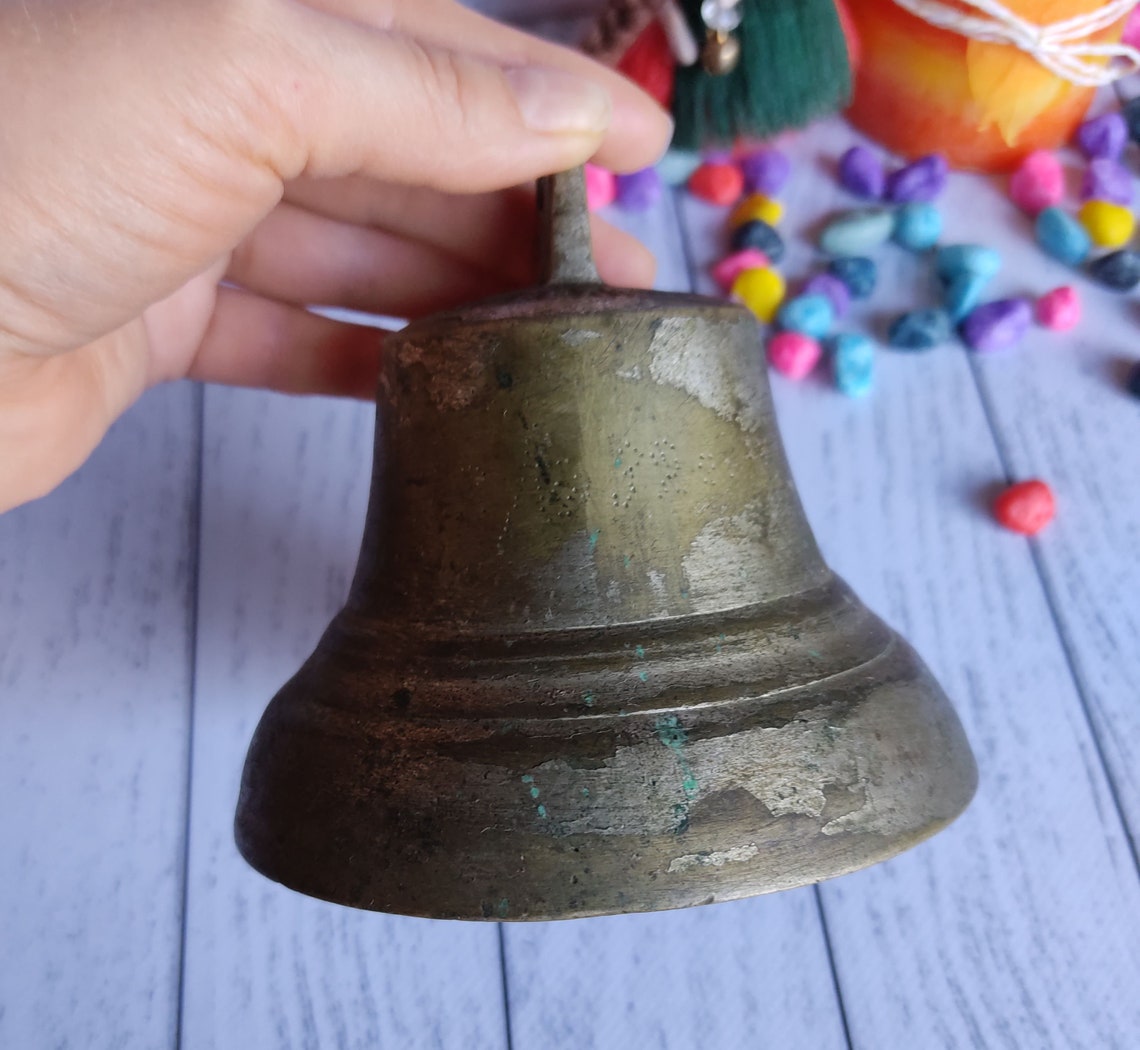 Vintage Bronze Bell Old Bell Decor for the Door Large Bronze - Etsy