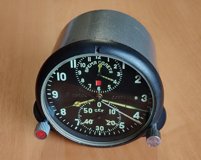 Old Aviation Clock ACHS-1 Soviet Pilot Cabine Clock Vintage Airplane ...