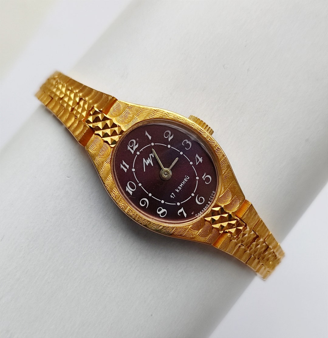 Women's Vintage Watch Luch Soviet Wrist Watch Wristwatch Luch Gilding ...