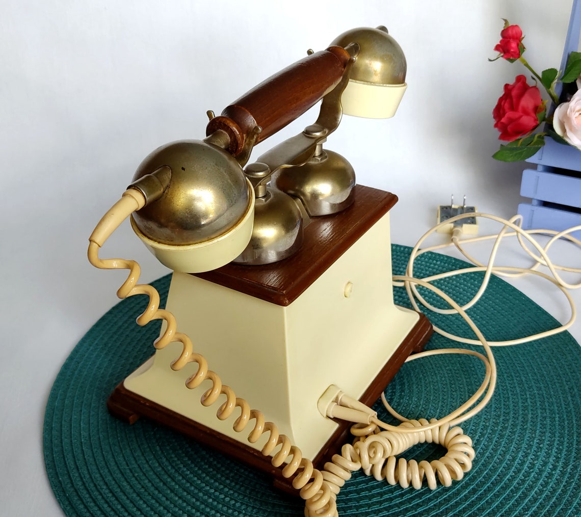 Vintage Rotary Phone Landline Phone Made of Wood Phone Ussr Old Rotary ...