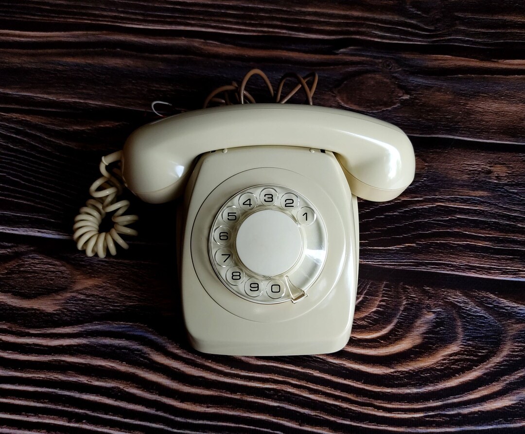 Vintage Rotary Telephone Old Beige Telephone Soviet Landline Telephone ...