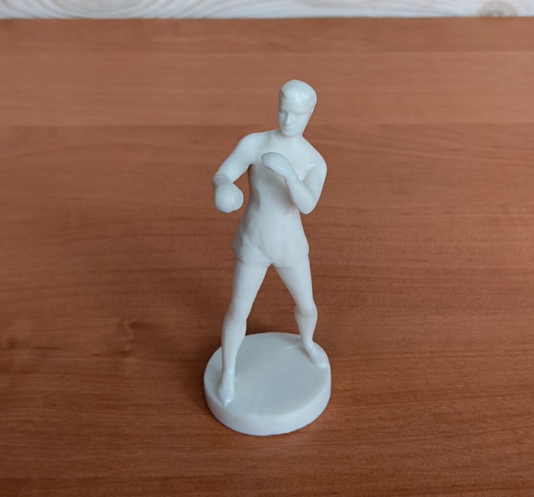 Vintage Figurine Boxer Statuette Boxer Small Plastic Sculpture Boxer ...