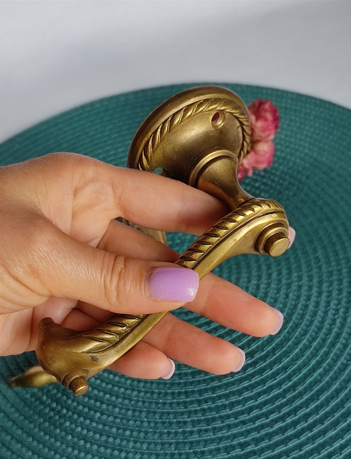 Vintage Brass Door Handles A Pair of Old Doorknobs Decor on - Etsy