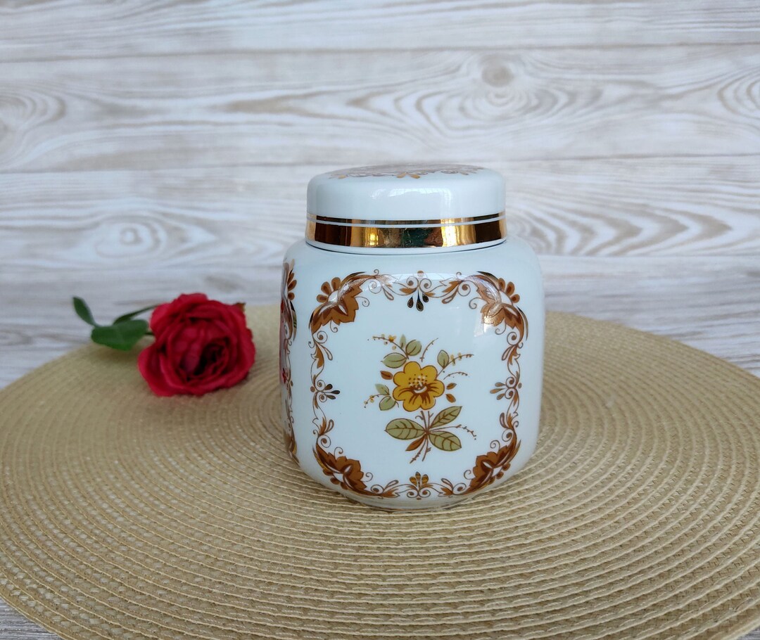 Porcelain Tea Jar With Lid Porcelain Container for Bulk Products ...