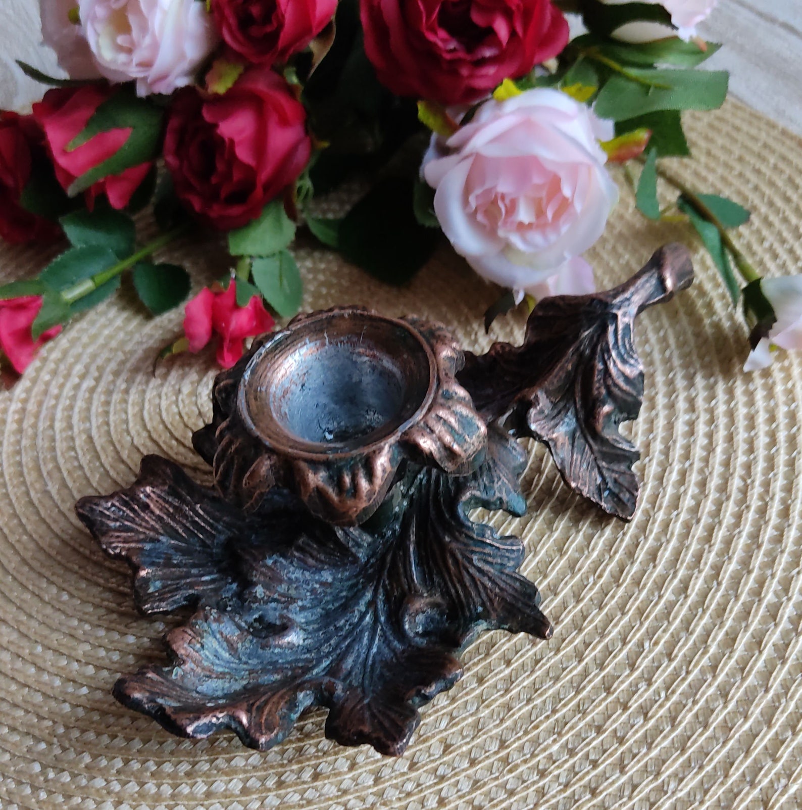 Vintage Candlestick Leaf. Soviet Candle Holder. Small | Etsy