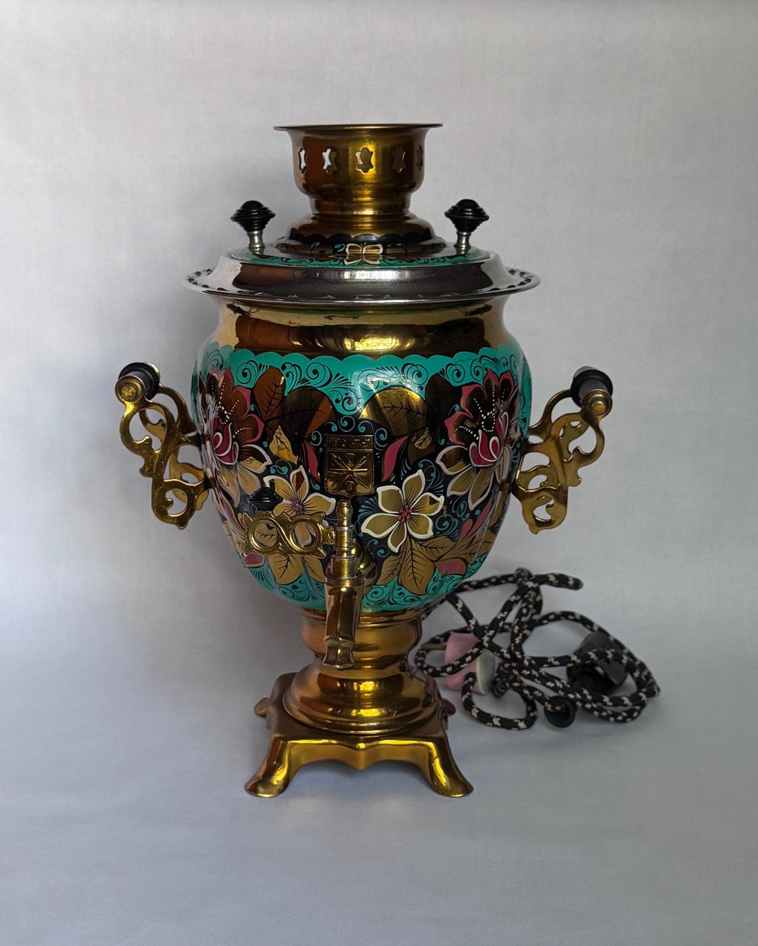 Vintage Painted Electric Samovar 3l Ussr. Ukrainian Electric Samovar ...