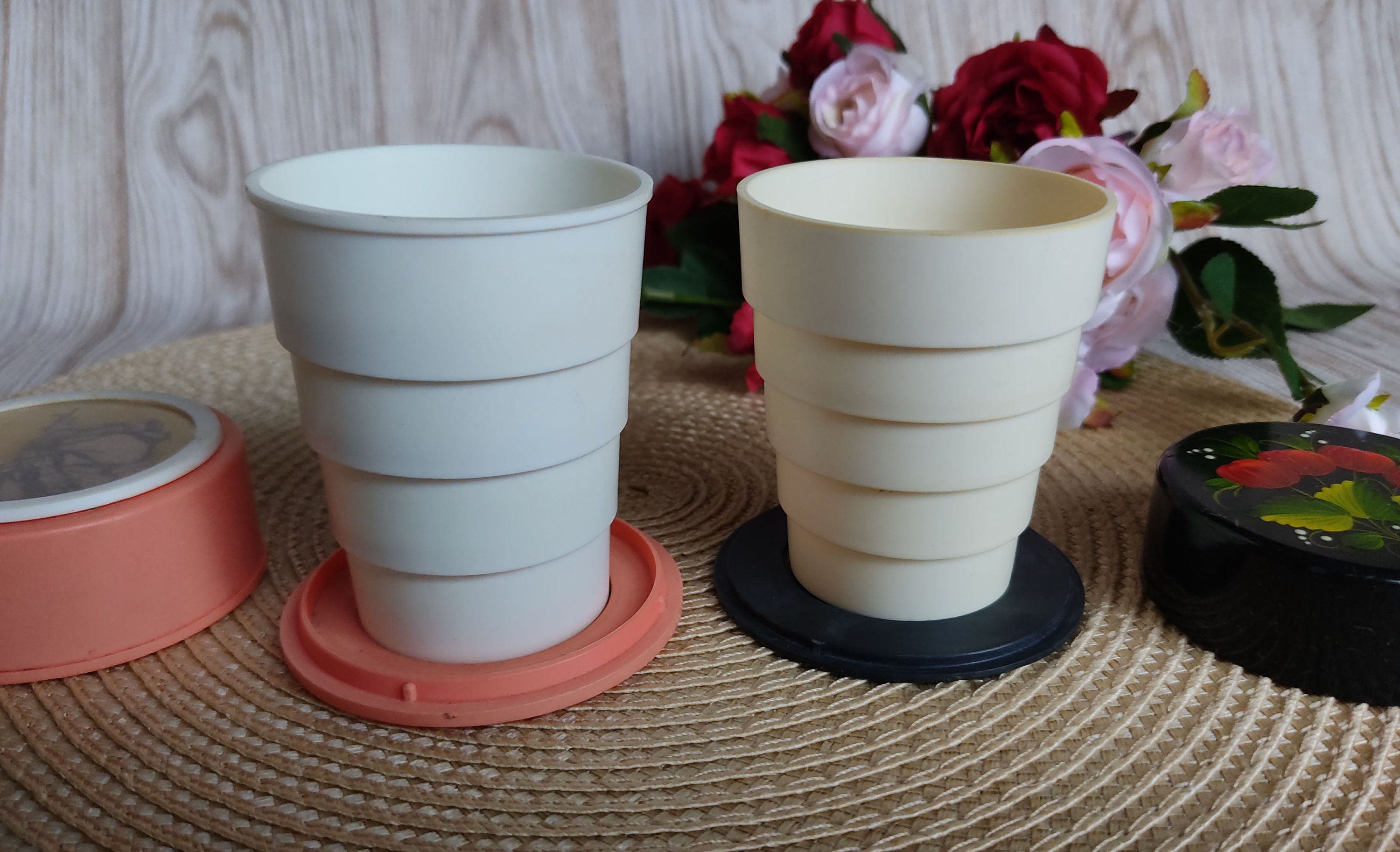 Soviet Folding Plastic Cup. Travel Cup. Plastic Pocket Cup | Etsy