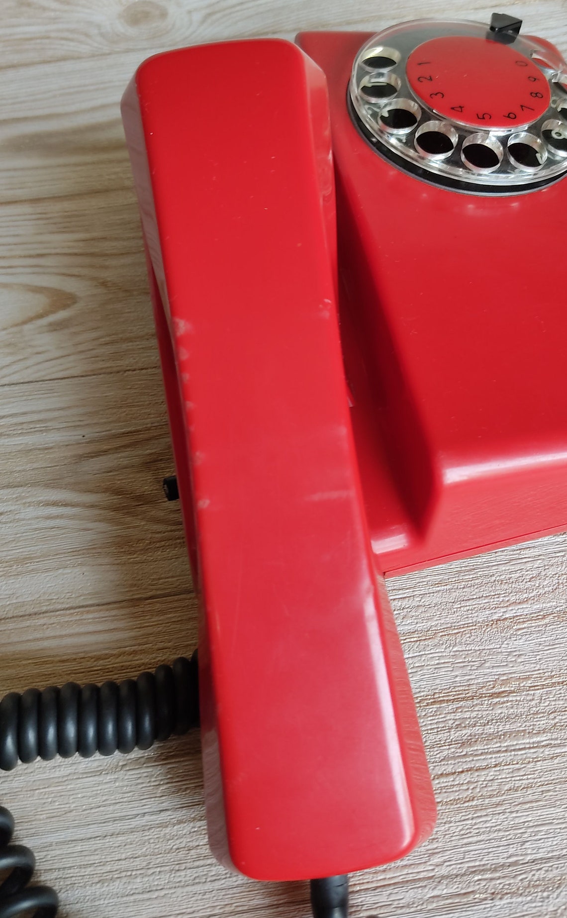 Old Rotary Dial Telephone Vintage Red Phone Retro Telephone Red Desktop ...