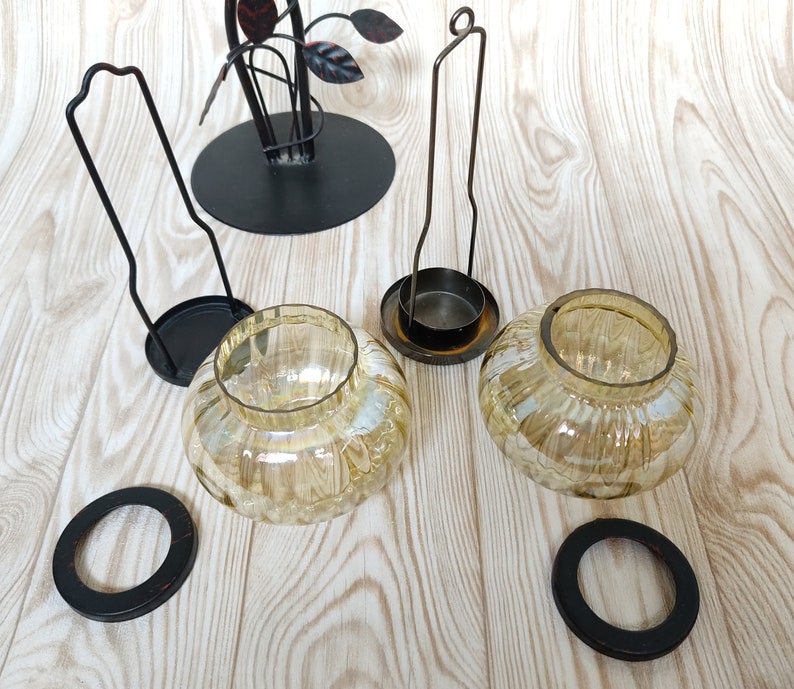 Vintage Candlestick With Lanterns Handmade Candlestick Candlestick With ...