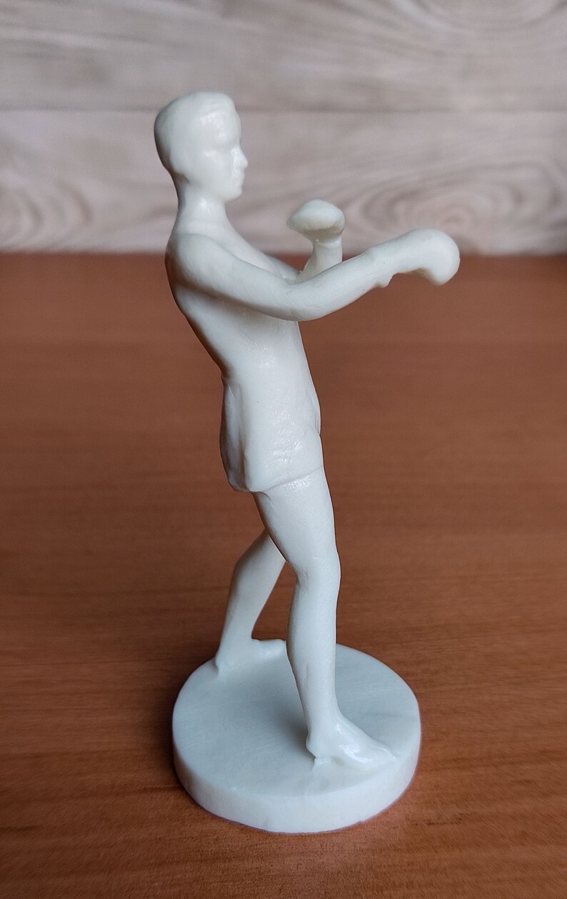 Vintage Figurine Boxer Statuette Boxer Small Plastic Sculpture - Etsy