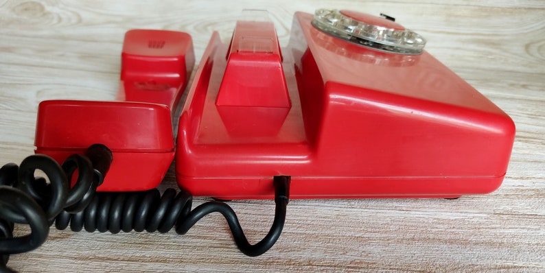 Old Rotary Dial Telephone Vintage Red Phone Retro Telephone Red Desktop ...