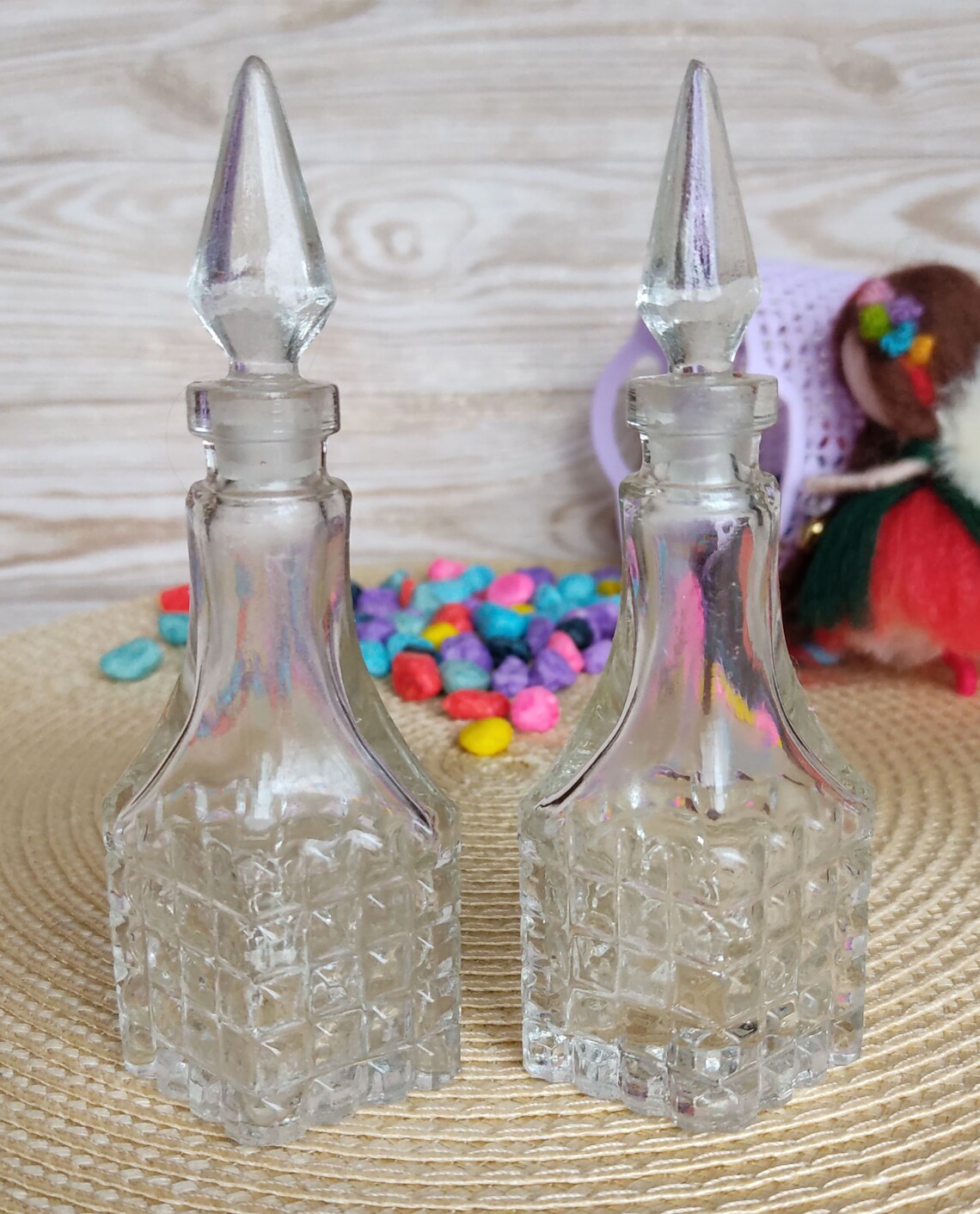 Vintage glass spice bottles. Kitchen decor. Small glass | Etsy