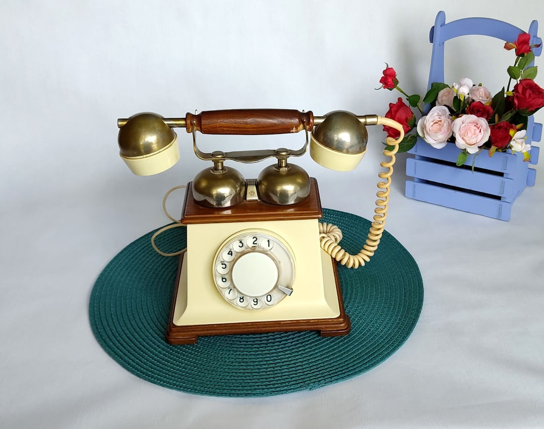 Vintage Rotary Phone Landline Phone Made of Wood Phone Ussr Old Rotary ...