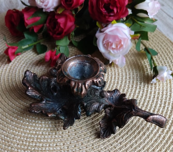 Vintage Candlestick Leaf. Soviet Candle Holder. Small | Etsy