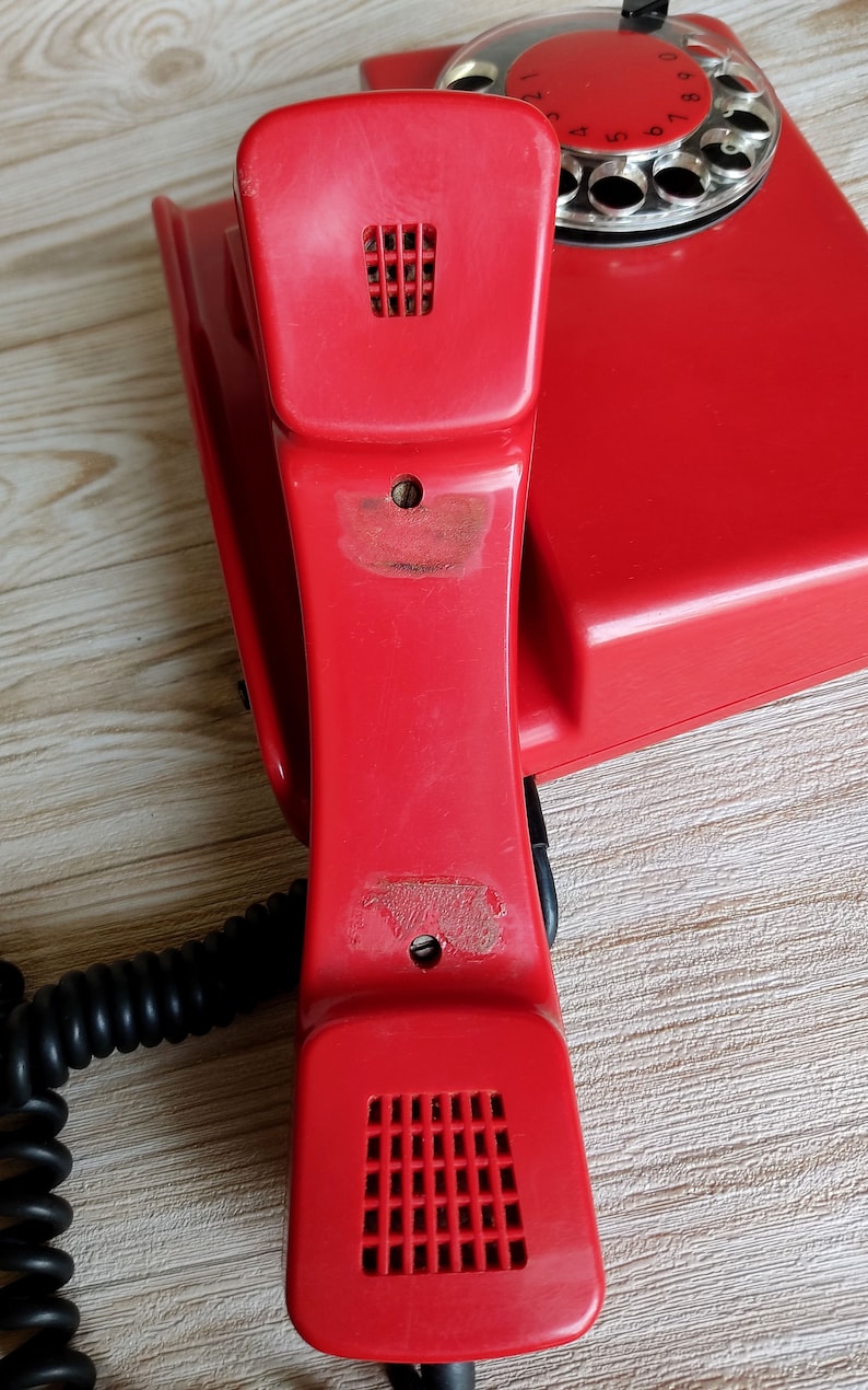 Old Rotary Dial Telephone Vintage Red Phone Retro Telephone Red Desktop ...