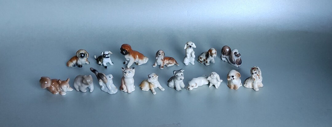 Miniature Figurines of Dogs and Other Animals German Vintage Porcelain ...