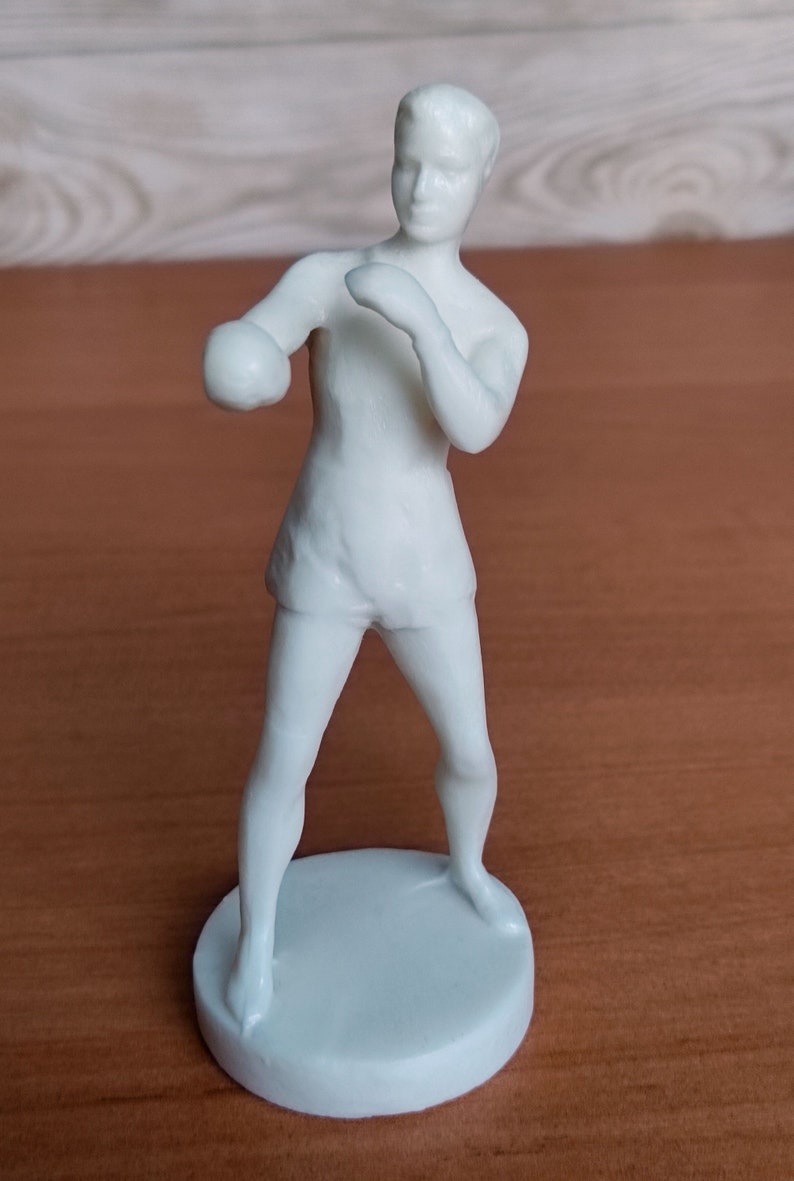 Vintage Figurine Boxer Statuette Boxer Small Plastic Sculpture - Etsy