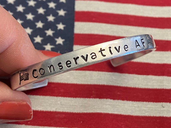 Conservative AF Stamped bracelet Trump 2024 MAGA Make - Etsy