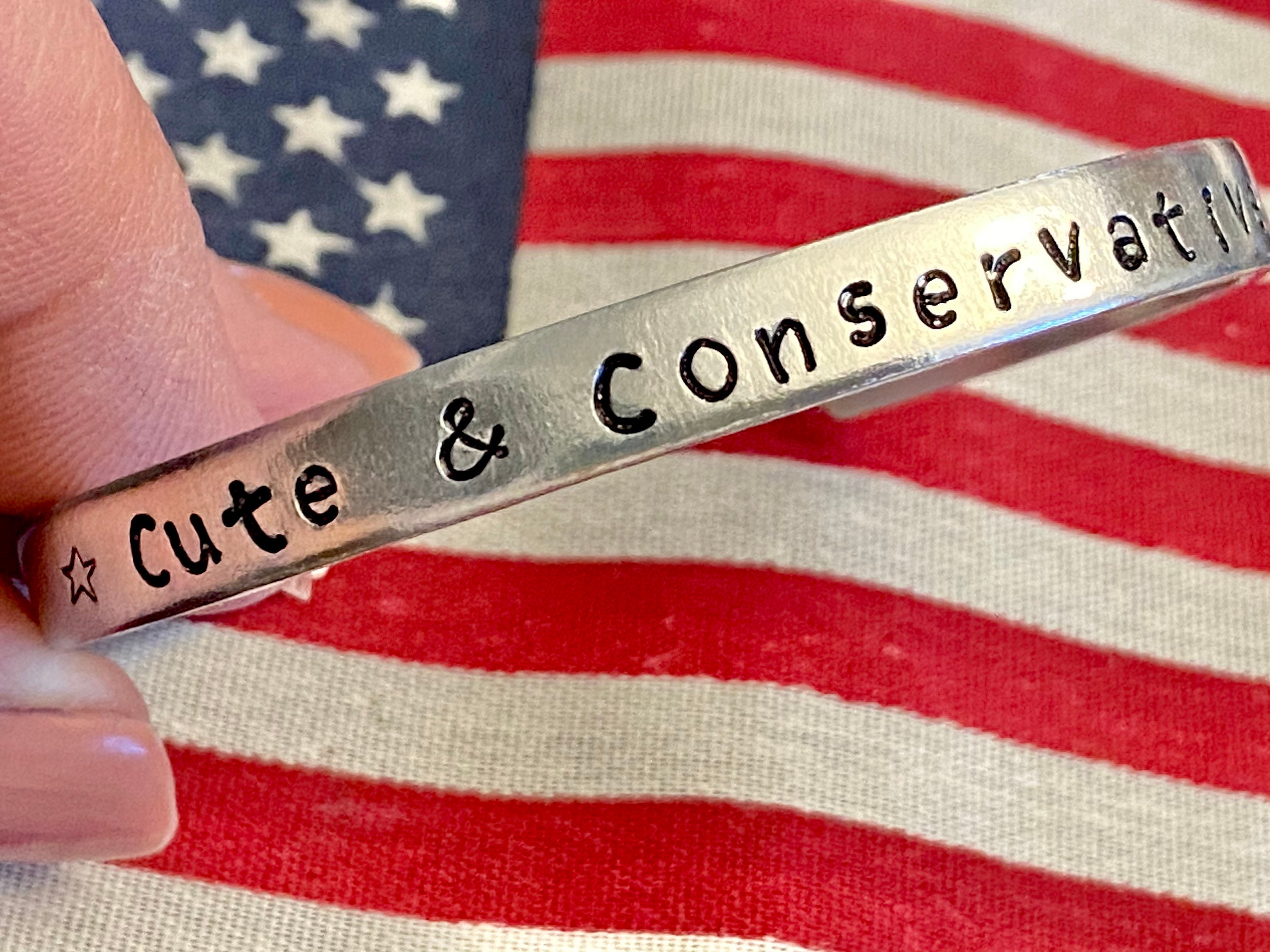 Cute & Republican Stamped Bracelet, Trump 2024, MAGA, Make America ...