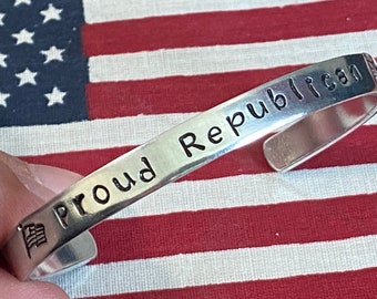 Trump 2024 Stamped Bracelet, MAGA, Make America Great Again, Election ...