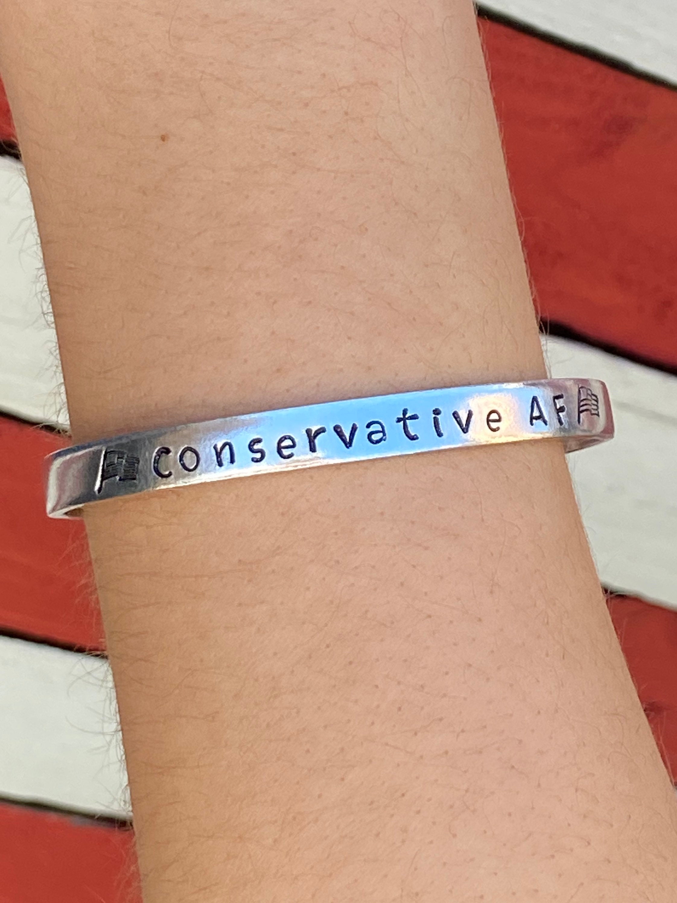 Conservative AF Stamped bracelet Trump 2024 MAGA Make | Etsy