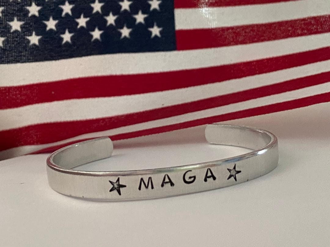 Trump 2024 Stamped Bracelet, MAGA, Make America Great Again, Election ...