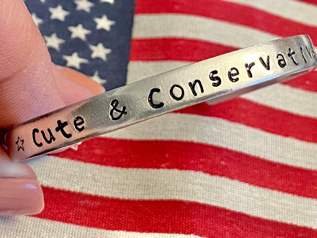Cute & Conservative Stamped Bracelet, Trump 2024, MAGA, Make America ...