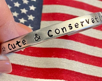 Trump 2024 Stamped Bracelet, MAGA, Make America Great Again, Election ...