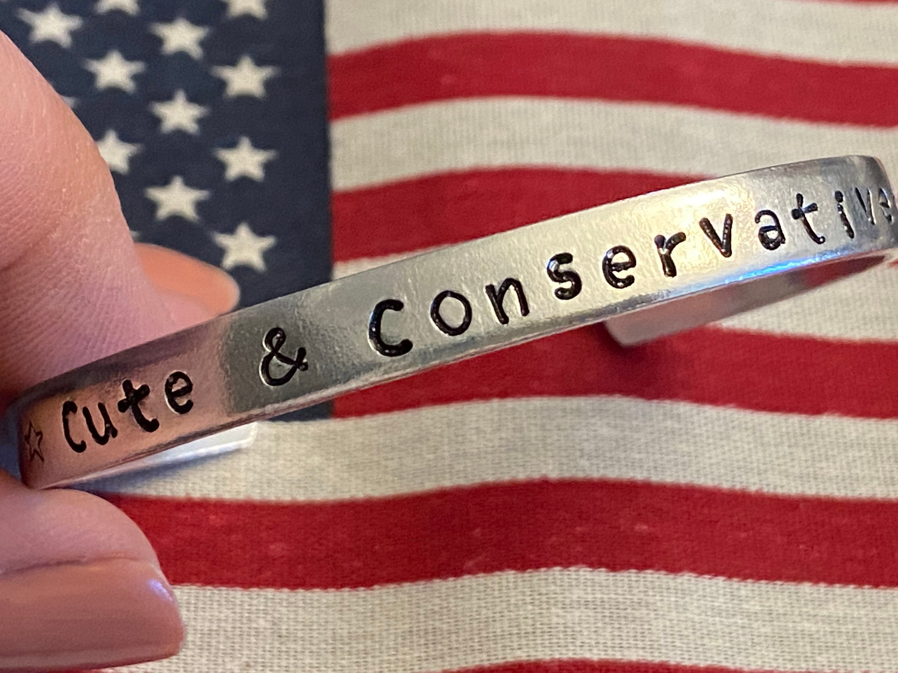 Cute & Republican Stamped Bracelet, Trump 2024, MAGA, Make America ...