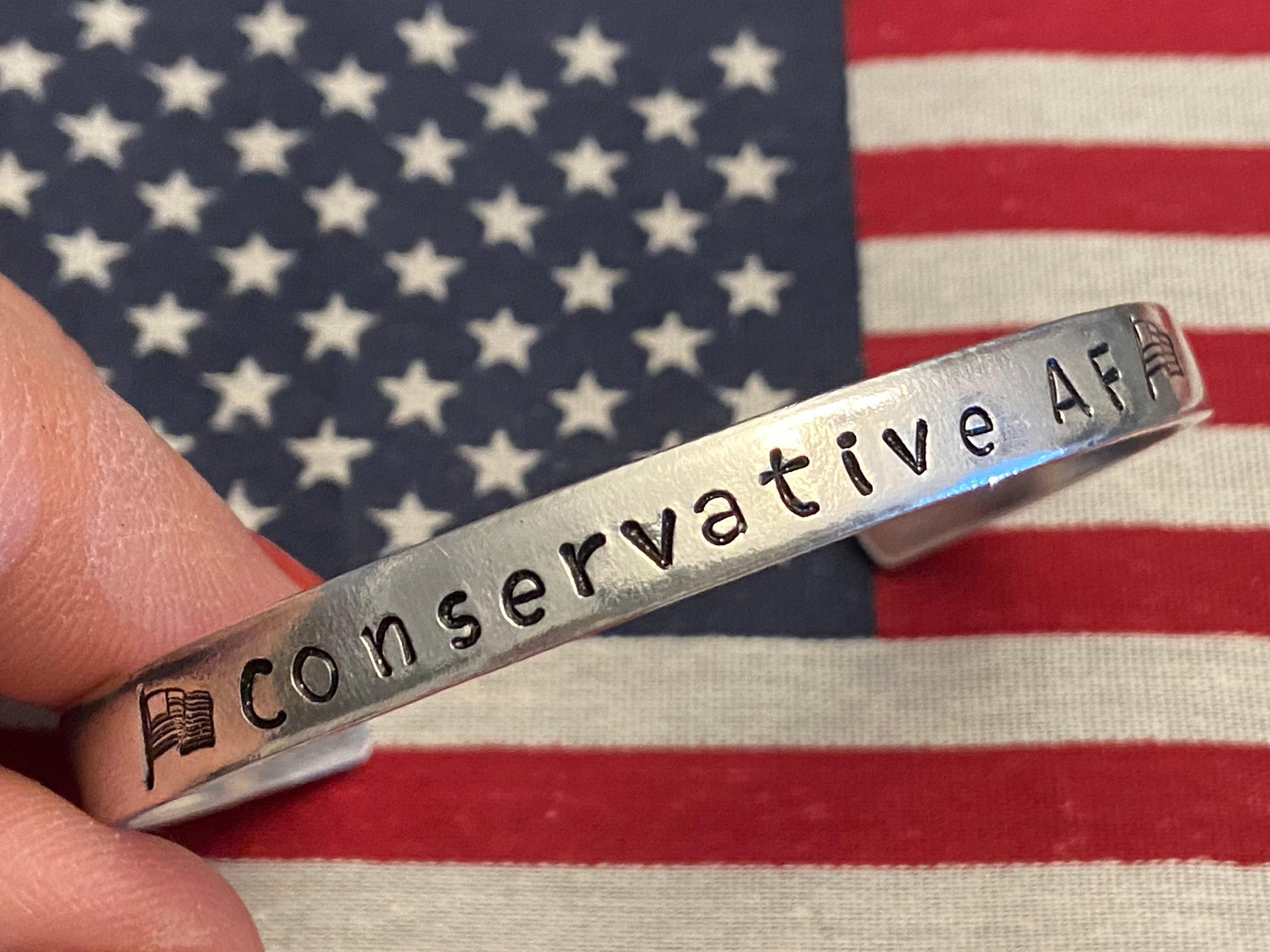 Conservative AF Stamped bracelet Trump 2024 MAGA Make | Etsy