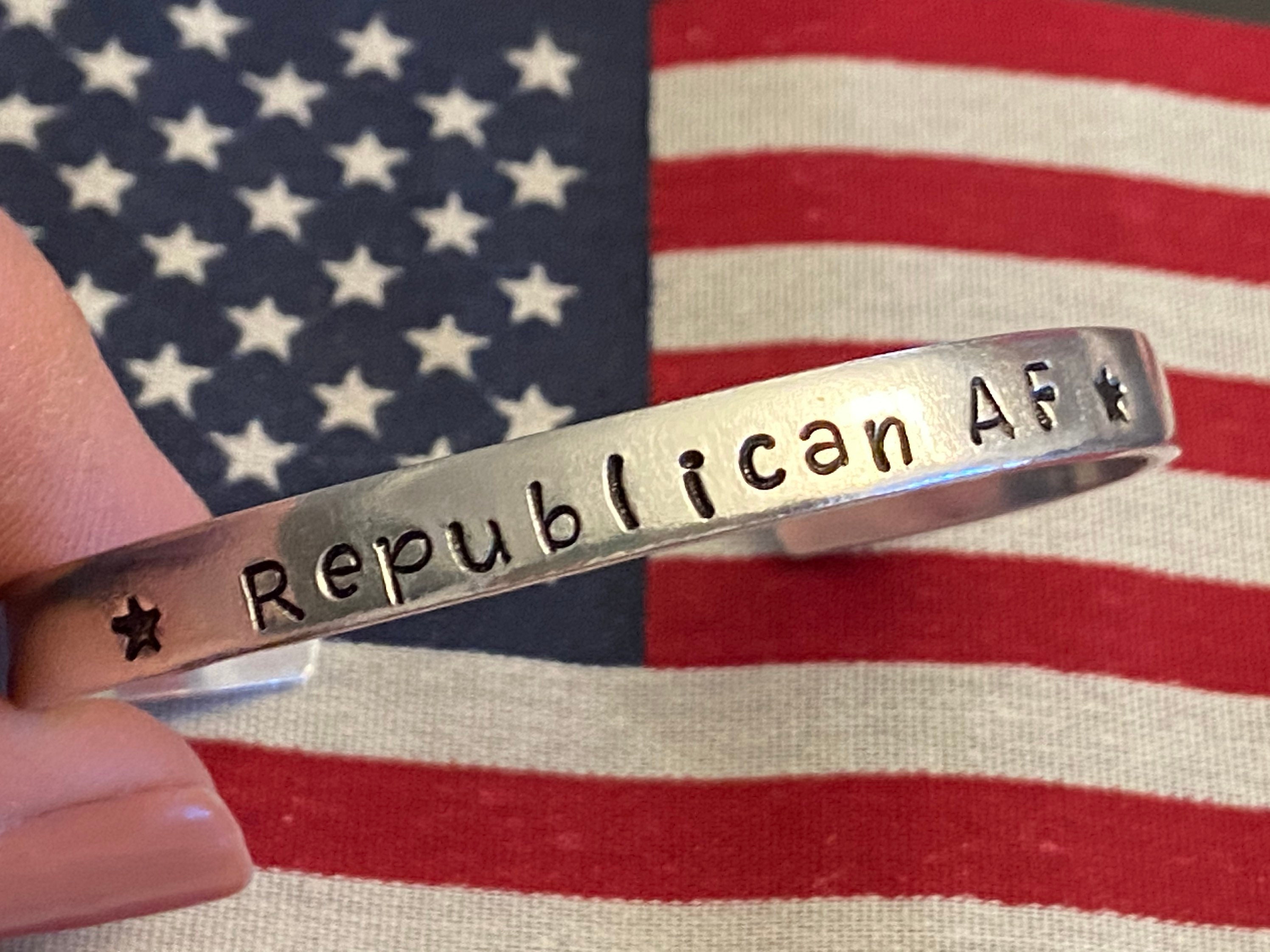 Conservative AF Stamped bracelet Trump 2024 MAGA Make | Etsy