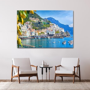 Amalfi Coast Canvas Print, Italian Landscape Wall Art - Etsy
