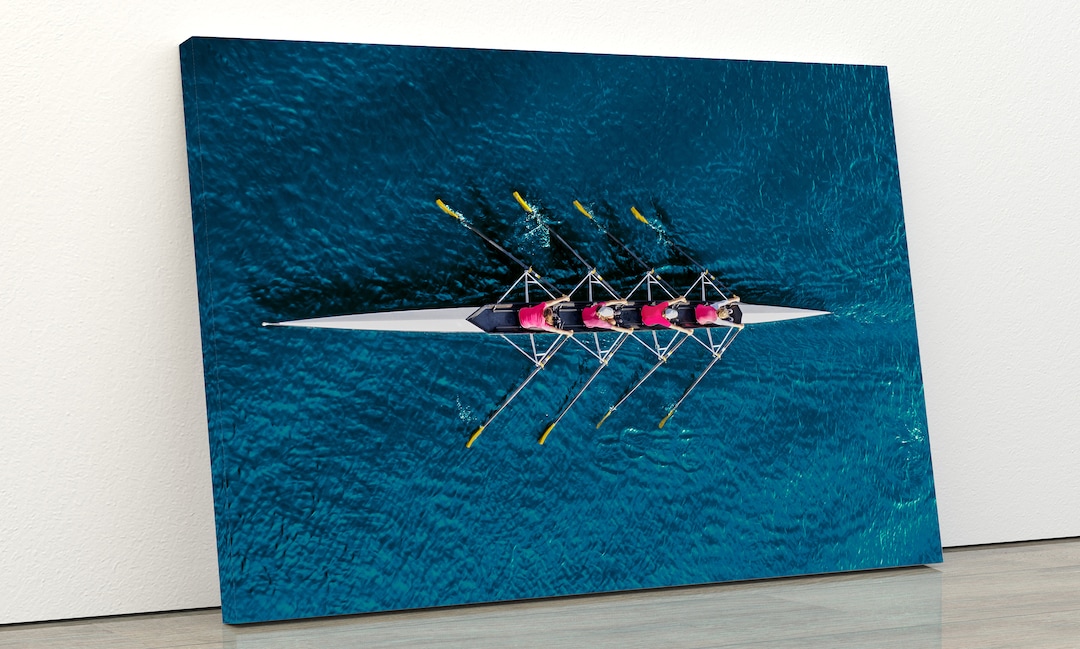 Rowing Canvas Print, Rowing Poster, Water Sport Wall Art, Team Work ...