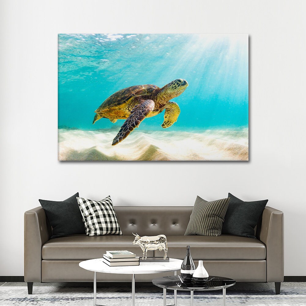 SEA TURTLE ART Turtle Home Decor Handmade Home Decor Ocean - Etsy
