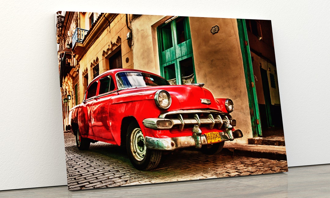 Cuba Art Old Car | Vintage Car Decor | Classic Car | Retro Car ...