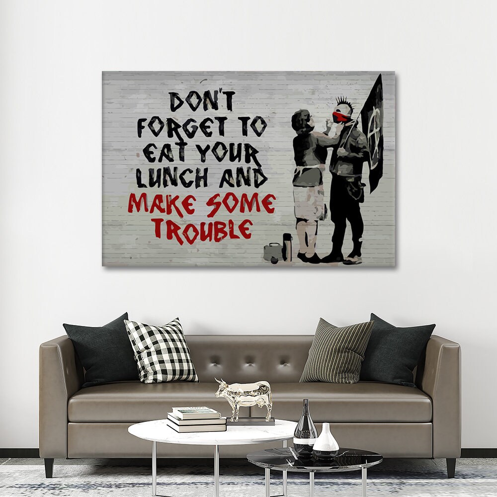 BANKSY "Don't Forget To Eat Your Lunch" Canvas Wall Art, Banksy ...