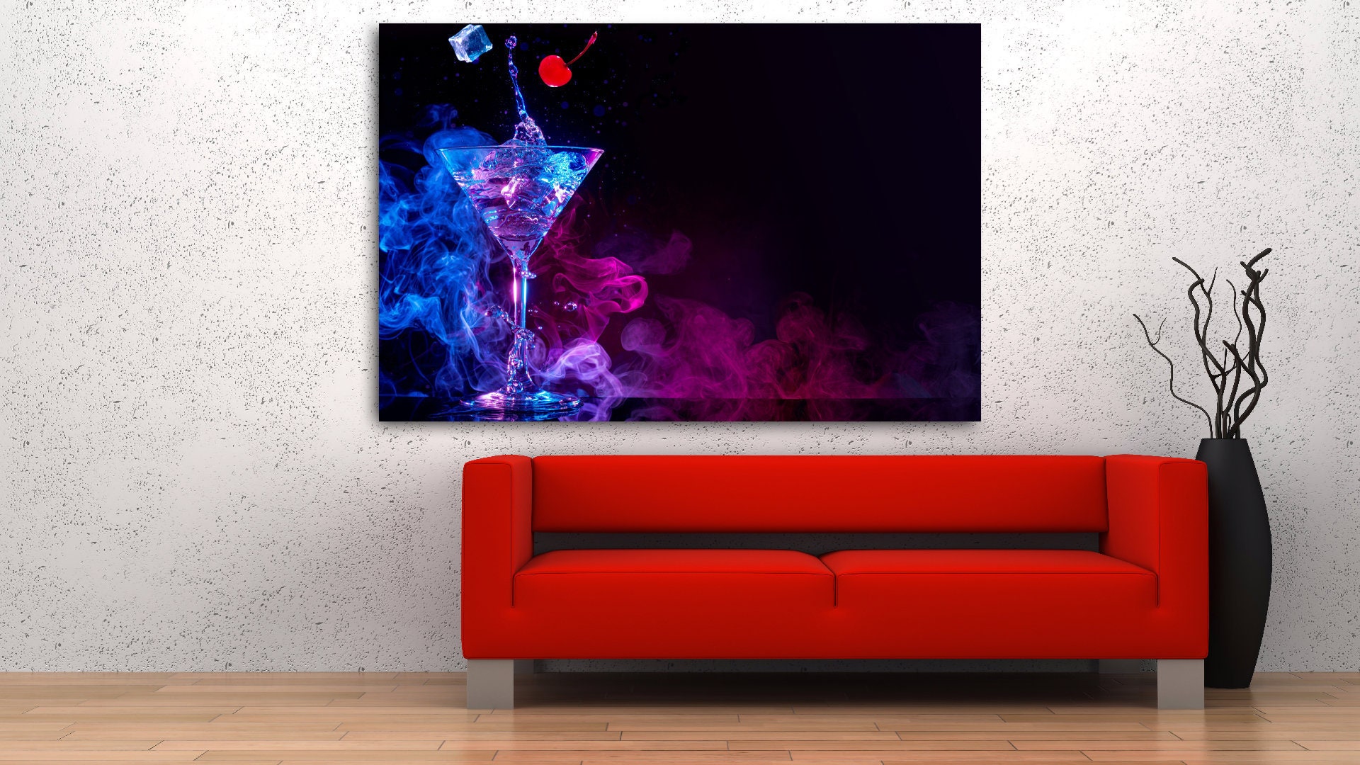Martini Cocktail Glass, Printable Wall Art, Modern Canvas Wall Art, Bar ...