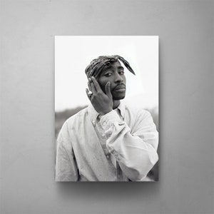 TUPAC Wall ART, Rapper Star Hip Hop Print Art, Tupac Shakur Canvas ...